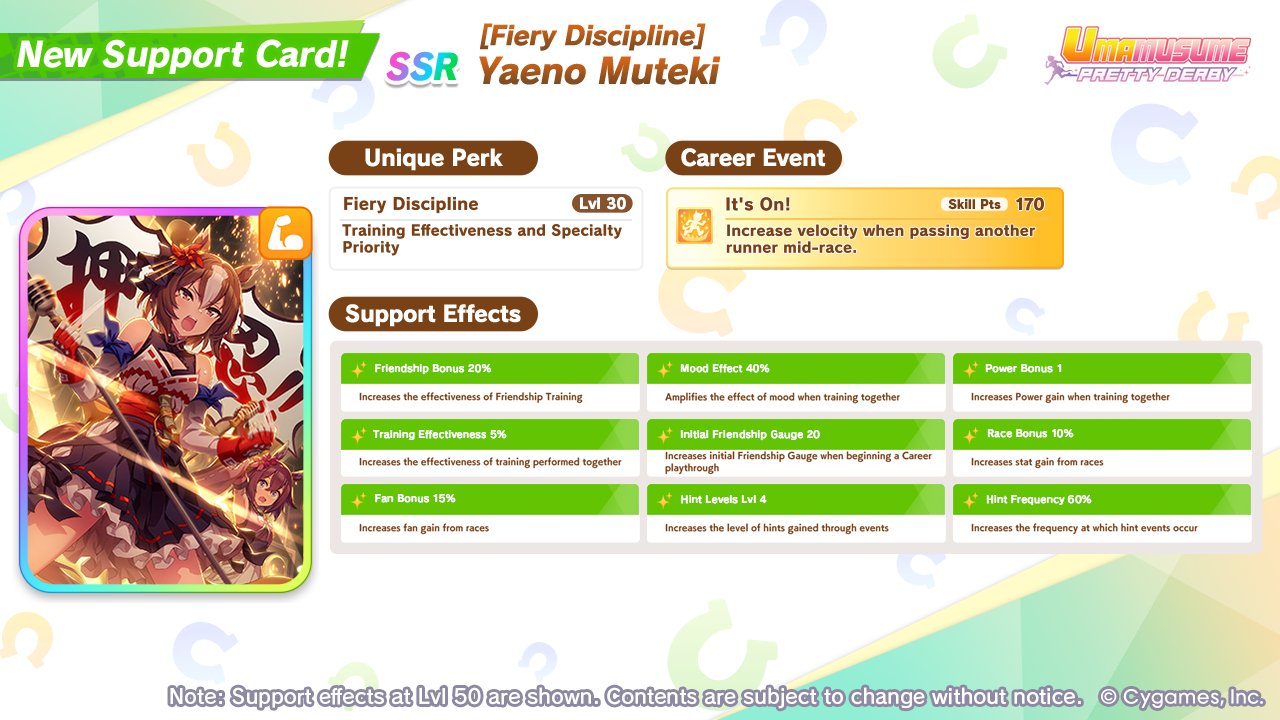 Umamusume Pretty Derby：SSR Yaeno Muteki支持卡概述 - Collectiona2z.com